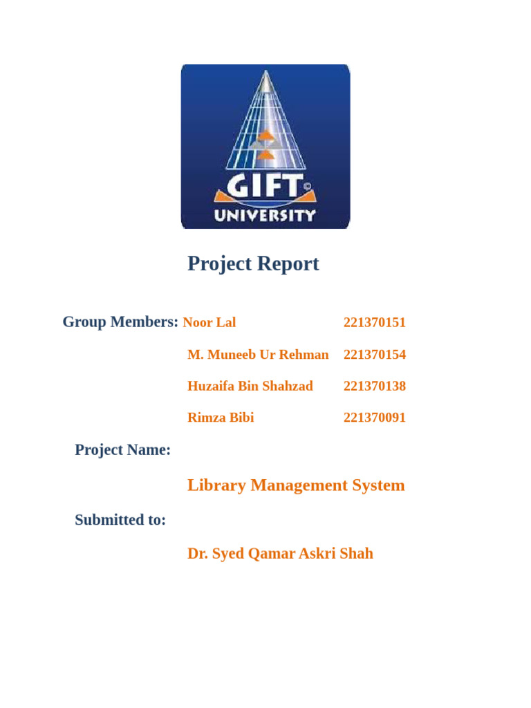 Project Report Cover | PDF