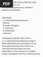 2 4 Dinitrophenylhydrazine DNPH Test | PDF | Aldehyde | Ketone