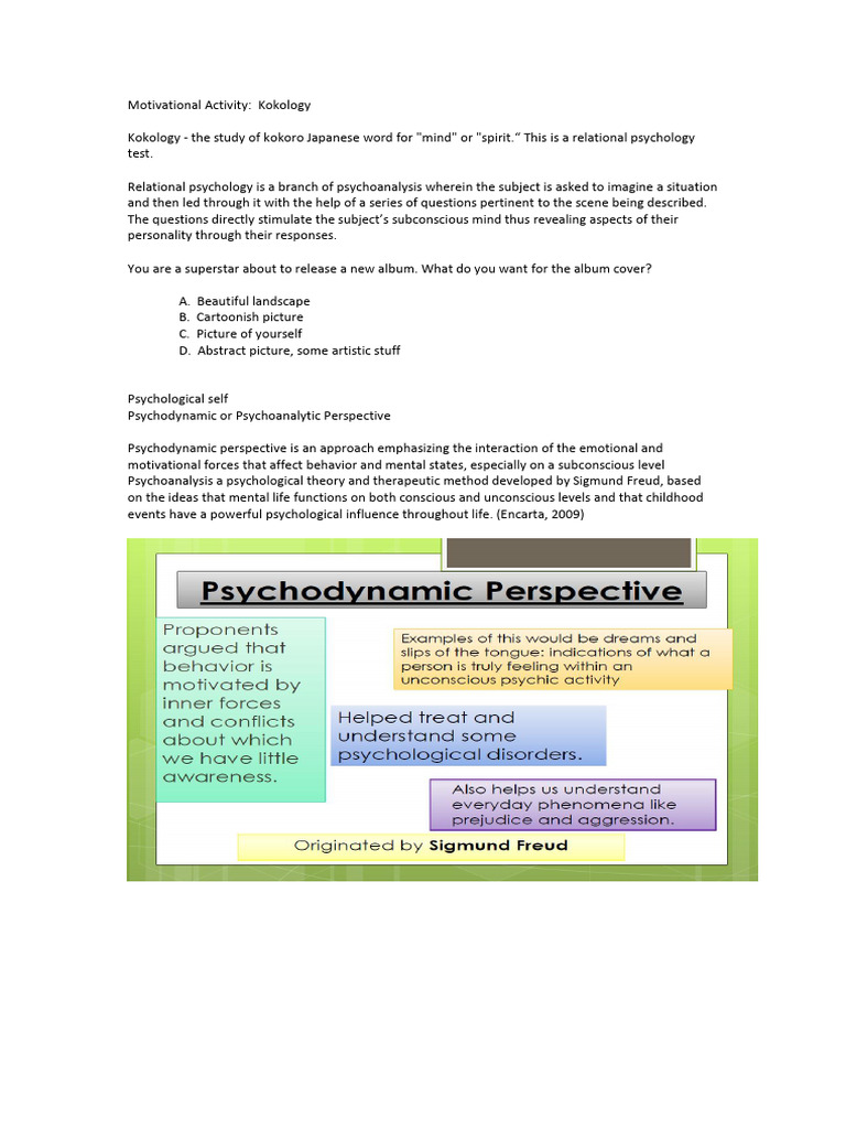Psychological Self Notes | PDF | Psychology | Self Esteem