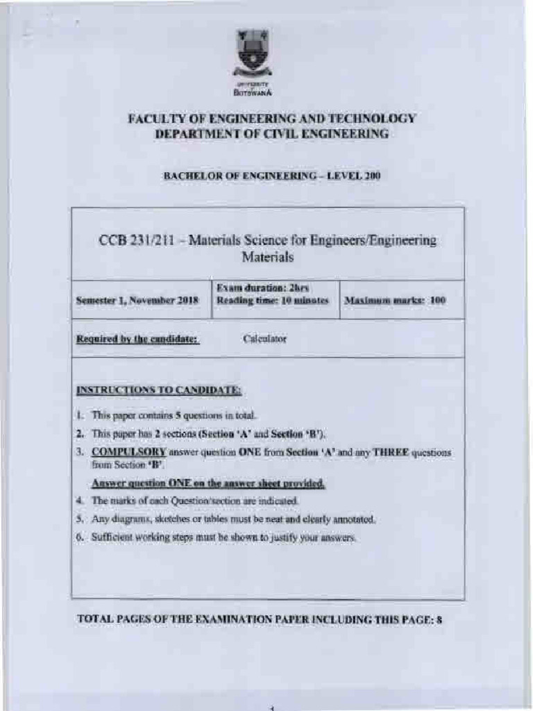 CCB 231 Exam 2018 PDF | PDF