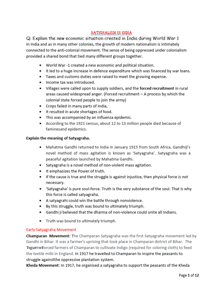 Nationalism in India - NCM & CDM | PDF | Mahatma Gandhi | British Raj