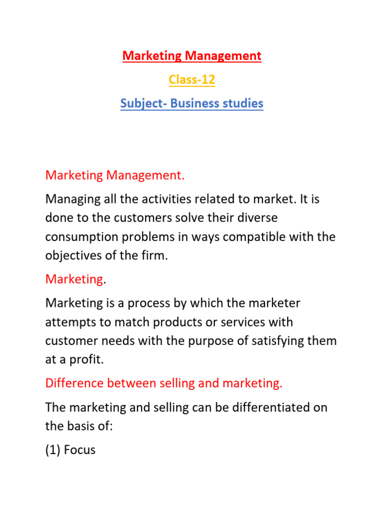 Marketing Management | PDF | Marketing | Goods