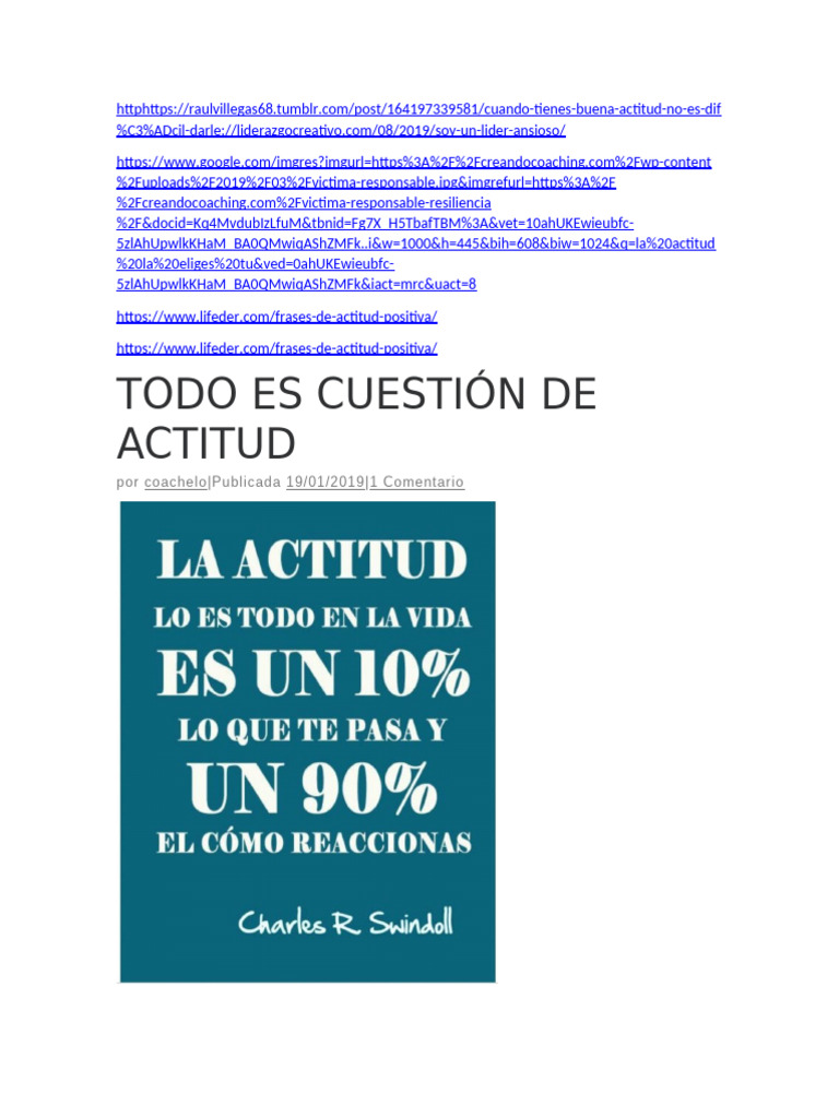 La Libertad de Elegir Tu Actitud | PDF