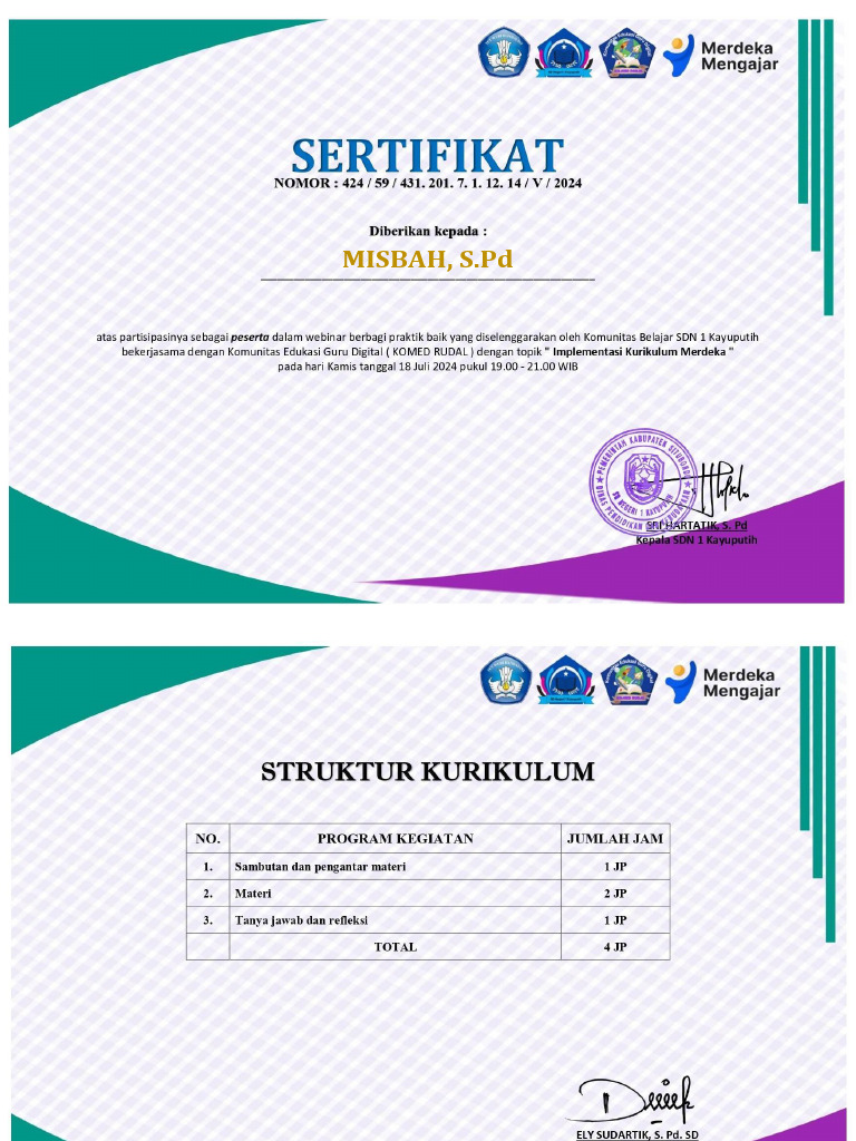 Sertifikat MISBAH, S.PD 18-07-2024 | PDF