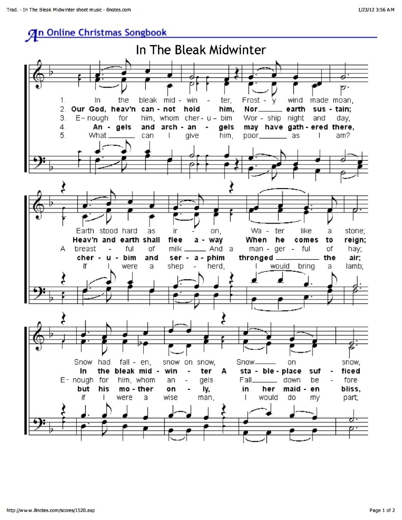 In The Bleak Midwinter | PDF