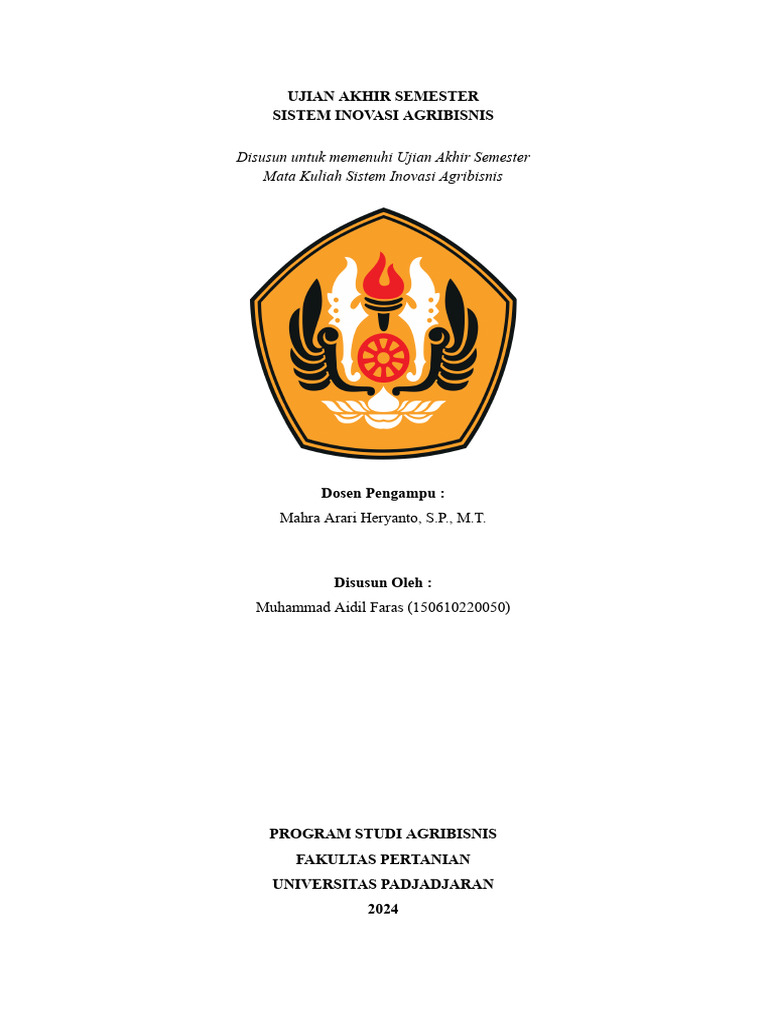 Muhammad Aidil Faras - 050 - UAS Sistem Inovasi Agribisnis B | PDF