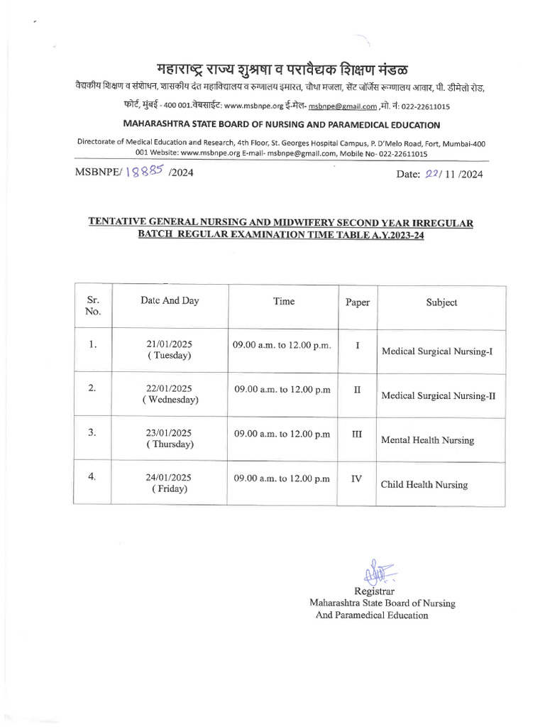 Examination Timetable | PDF