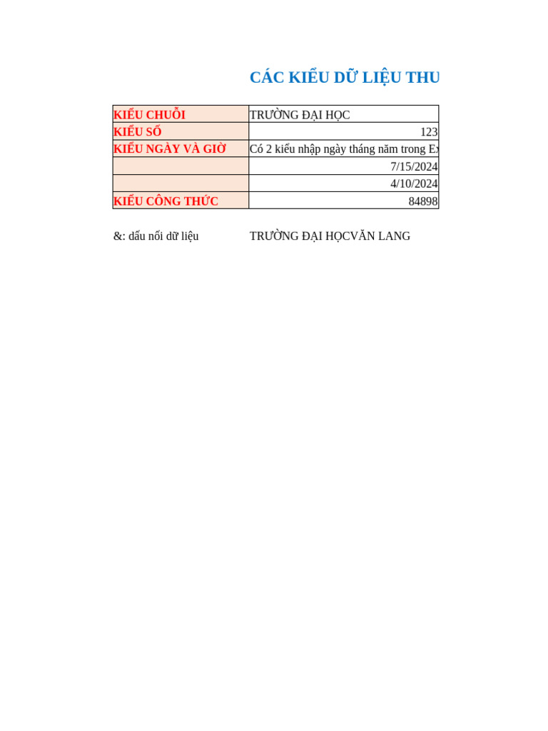 Du Lieu Tho Excel - Buoi 10 | PDF
