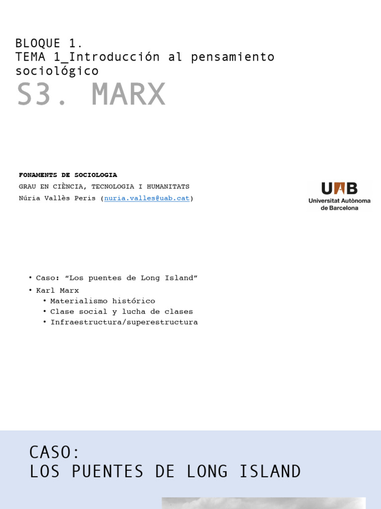 Pensamiento Sociológico: Marx y Clases Sociales | PDF