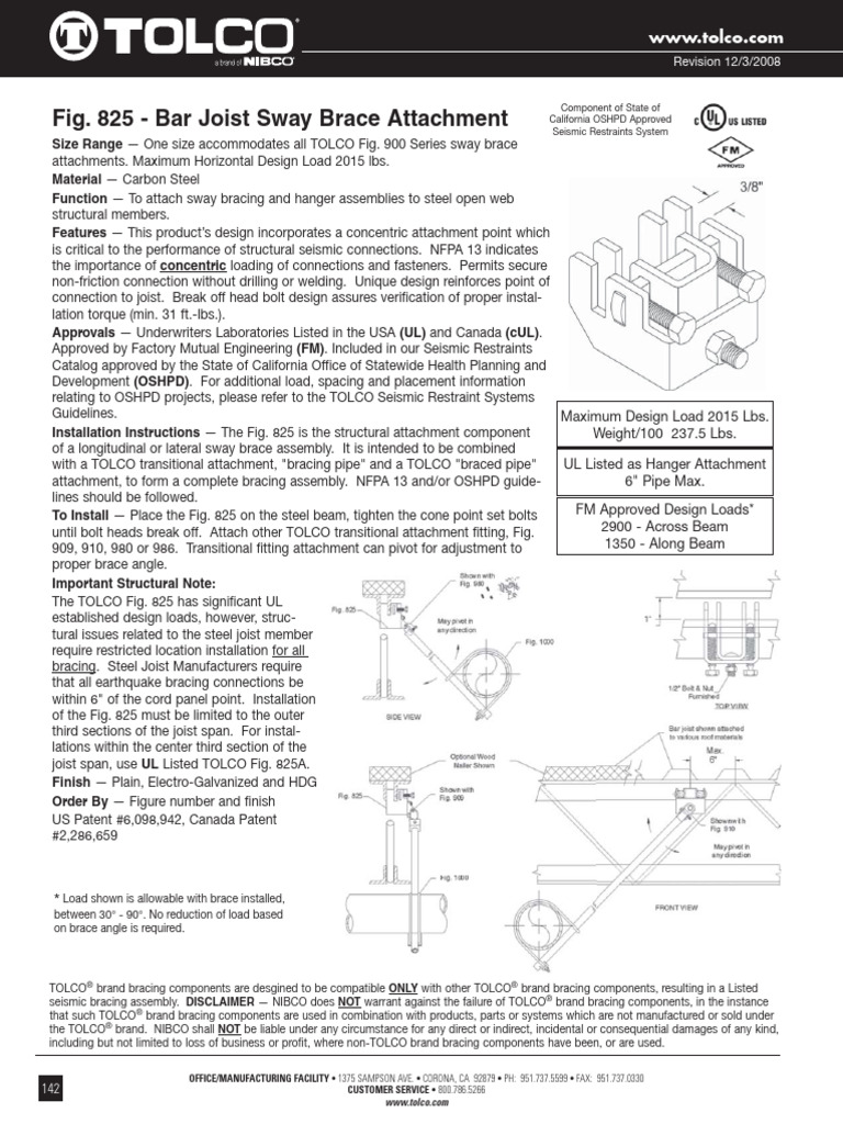 Conex Fig 825 Bar Joist | PDF | Pipe (Fluid Conveyance)