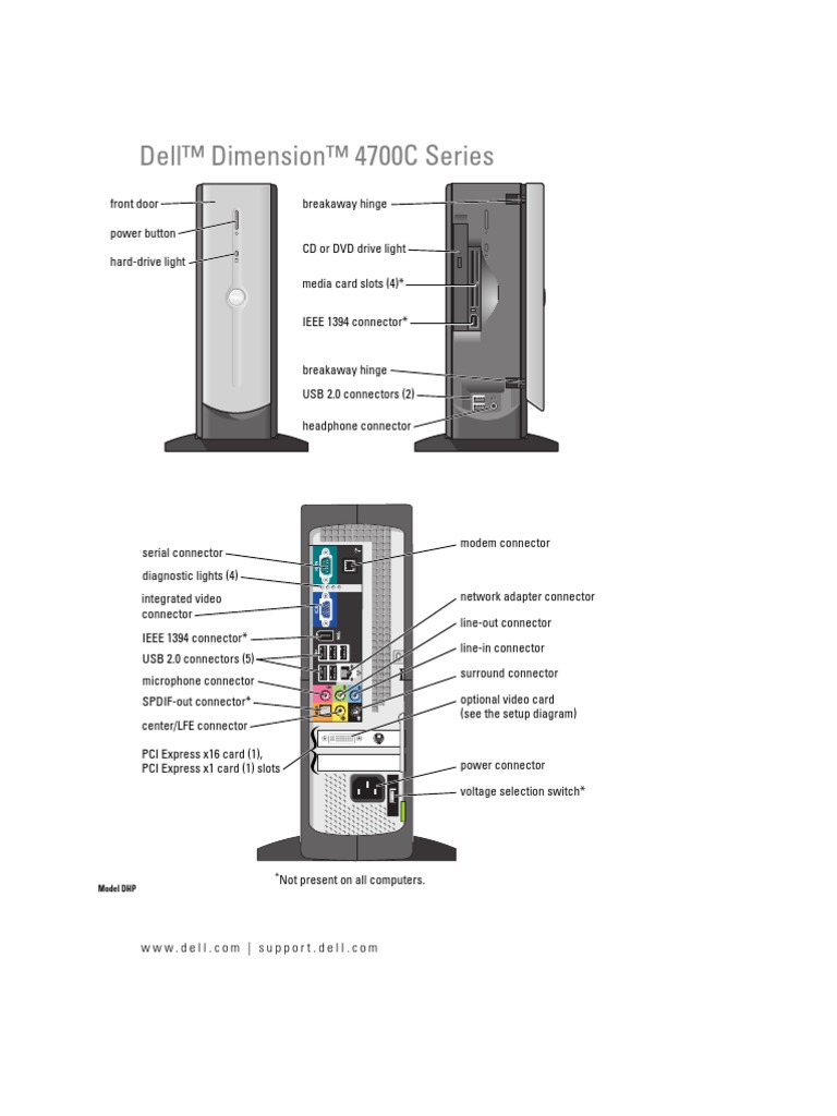 Dell™ Dimension™ 4700C Series: Model DHP | PDF | Compact Disc | Dvd