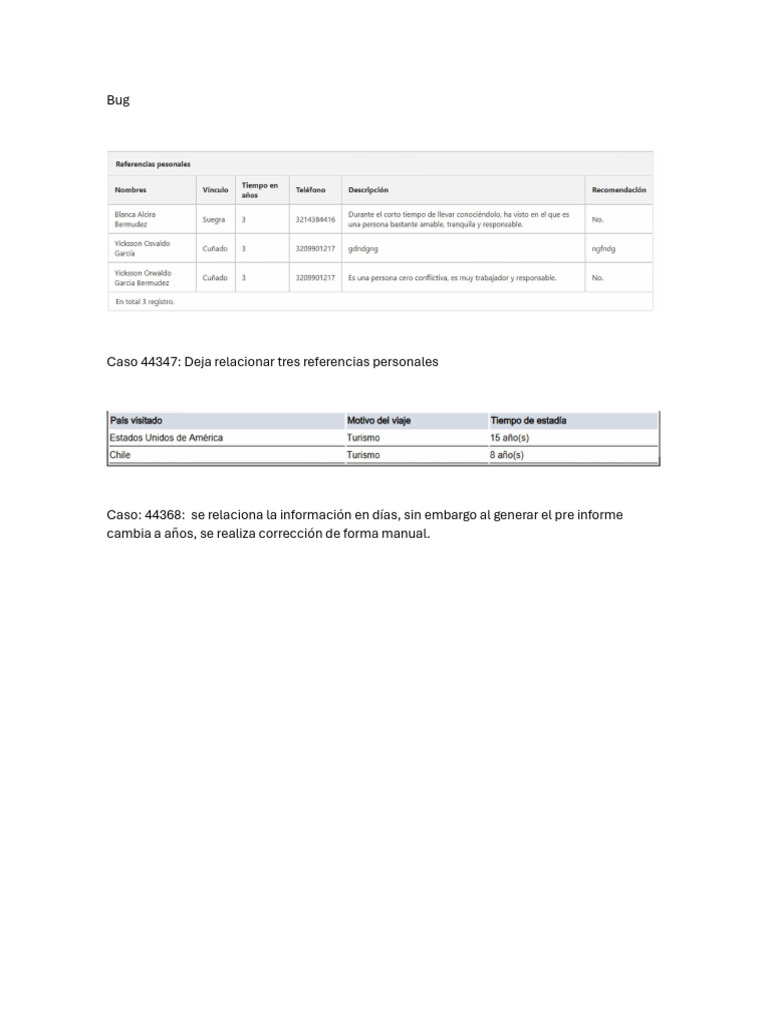 Corrección de Errores en Informes | PDF