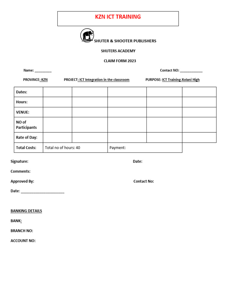 Ritch Claim-Form - ICT Training 2 | PDF