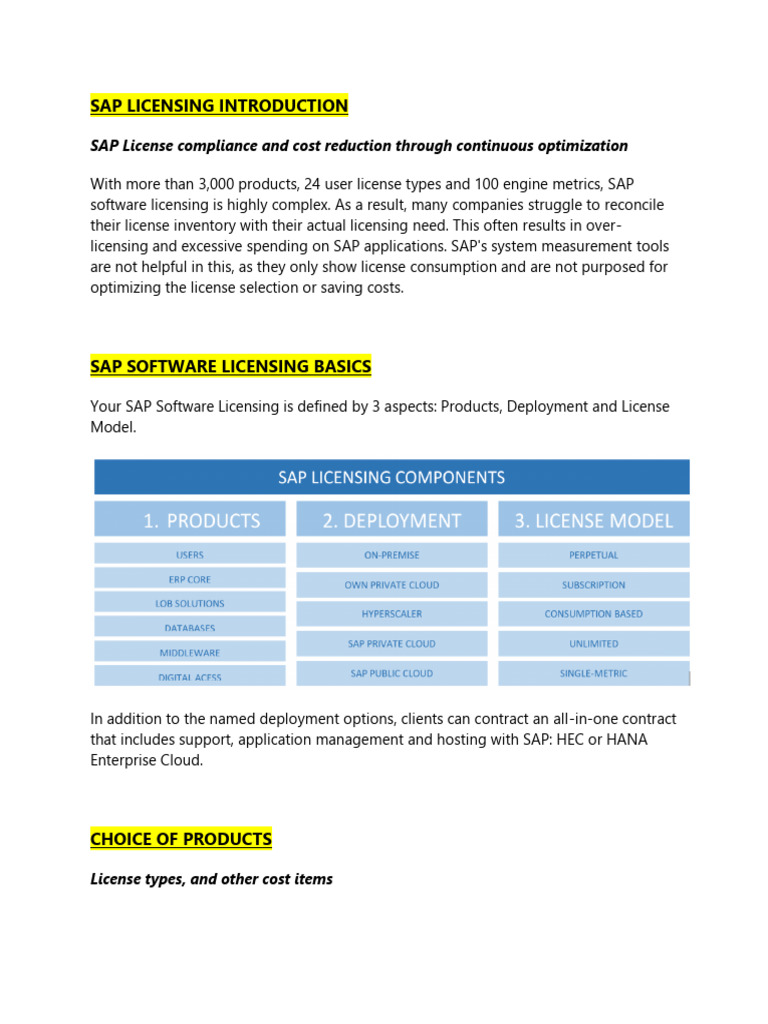 Sap Licensing 1720534210 | PDF | Databases | Inventory