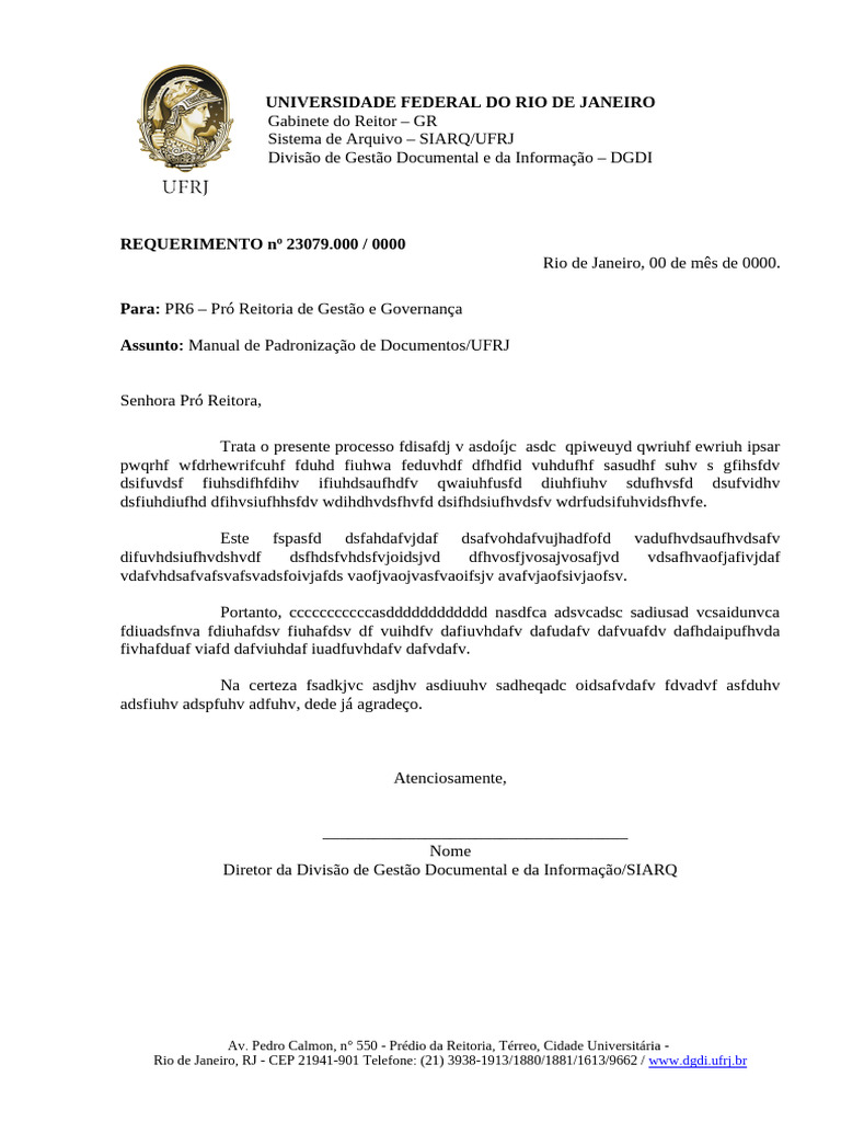 Modelo REQUERIMENTO | PDF