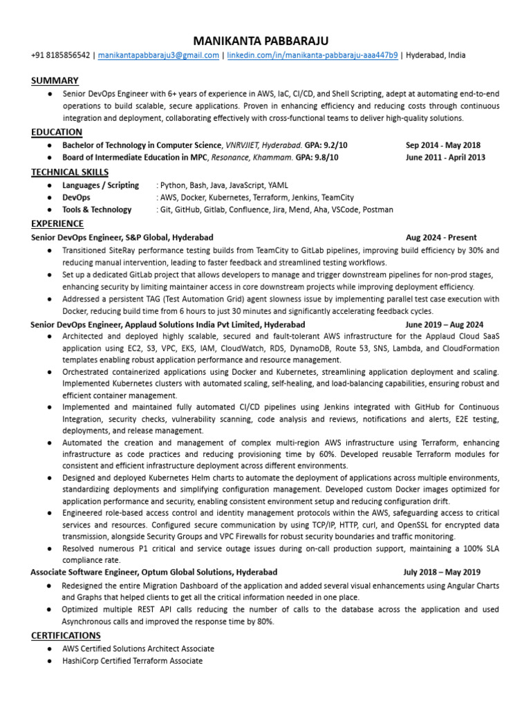 Manikanta Resume 13nov2024 | PDF | Computer Security | Security