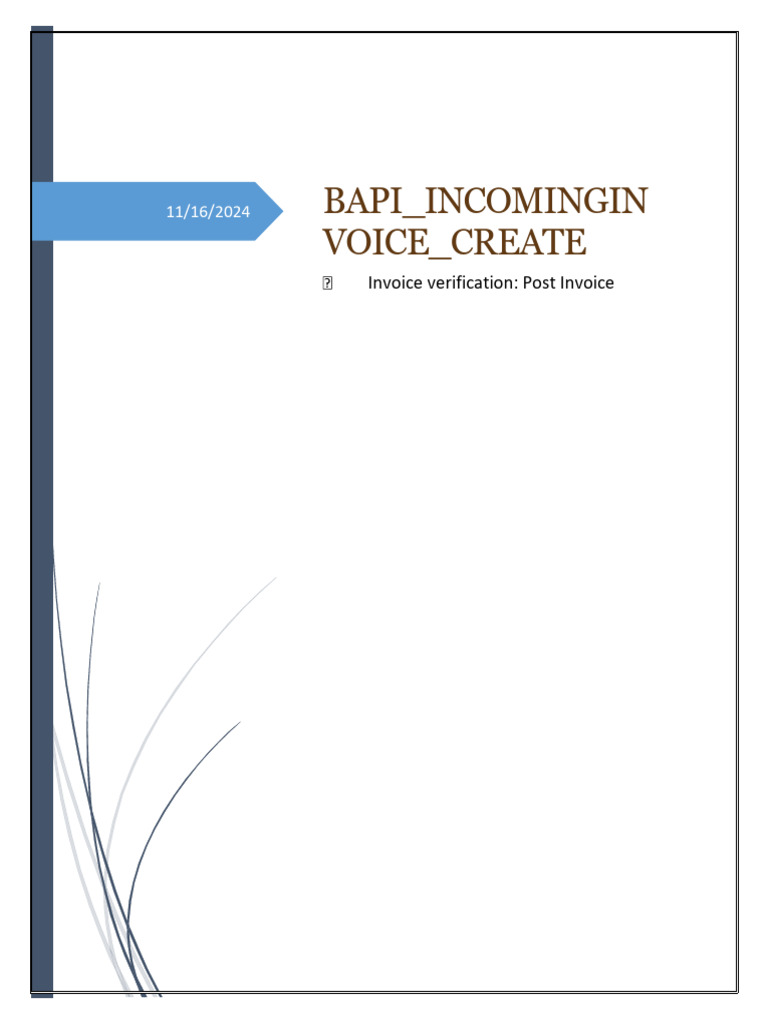 BAPI For Simulating Invoice Creation in MM 1731832525 | PDF
