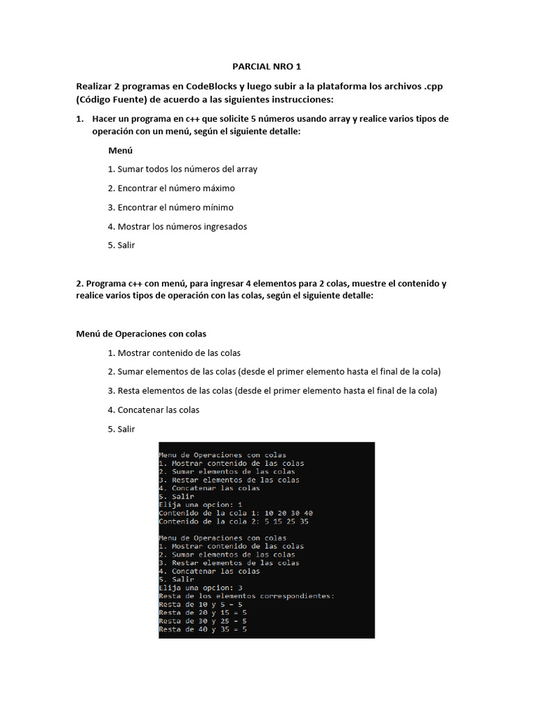 Parcial01 Algoritmo y Programación | PDF