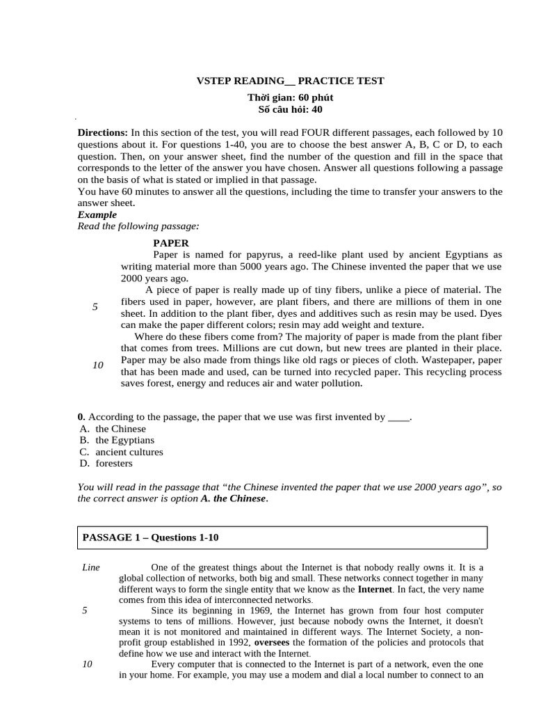 Reading Handout 3. Reading Test - Practice | PDF | Printmaking ...