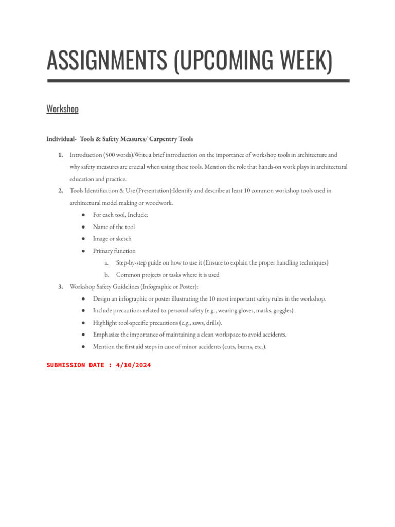 Daily Assignments | PDF