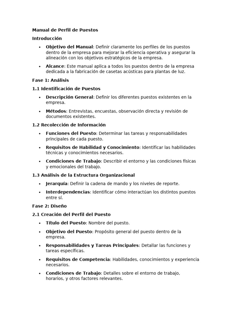 Manual de Perfil de Puestos | PDF | Business | Reclutamiento