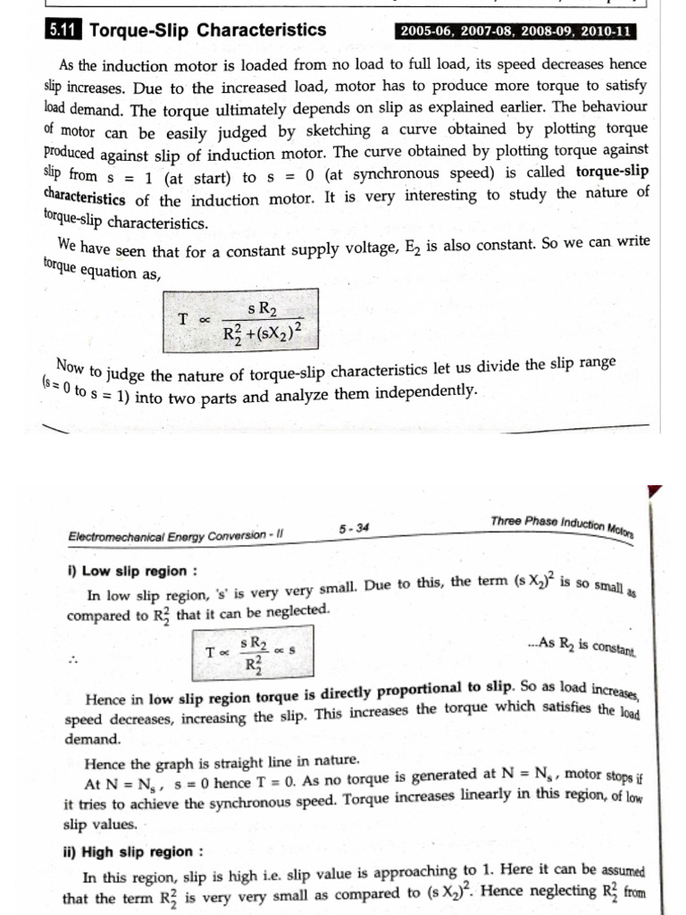 Torque Slip Characteristics and Torque Ratios | PDF