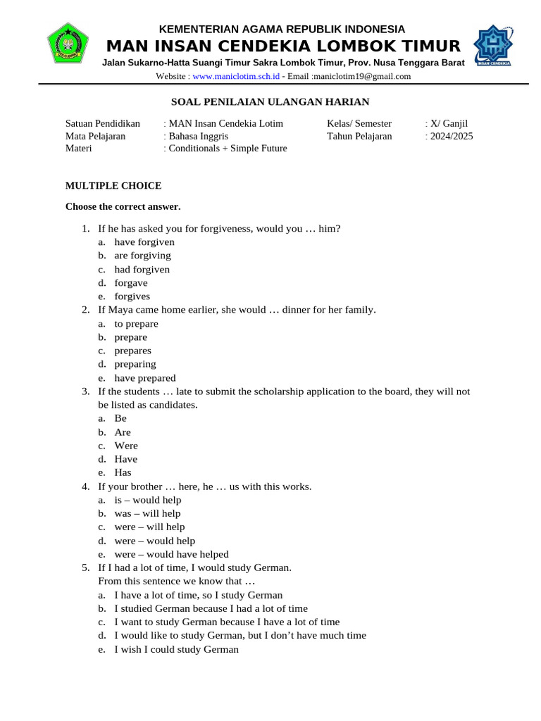 Conditionals + Simple Future | PDF