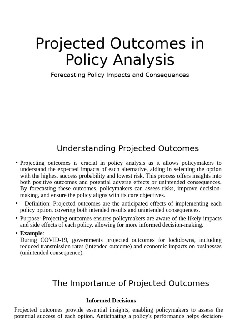 Lecture 5 Projected Outcomes in Policy Analysis | PDF | Policy | Risk