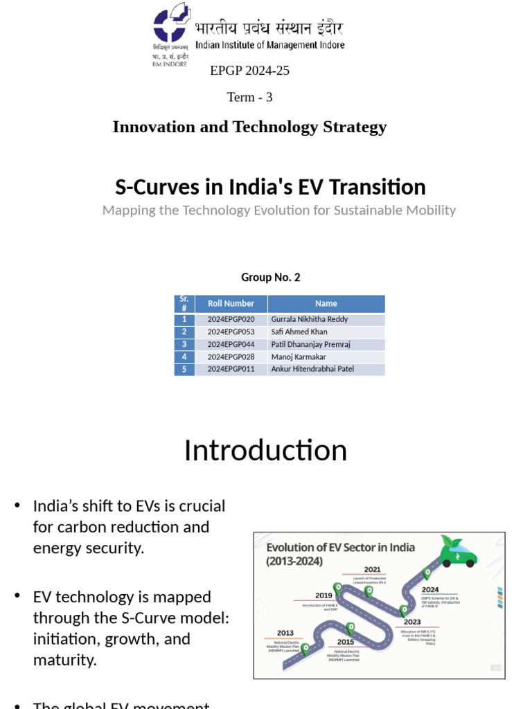 EV S Curve Presentation | PDF | Electric Vehicle | Innovation