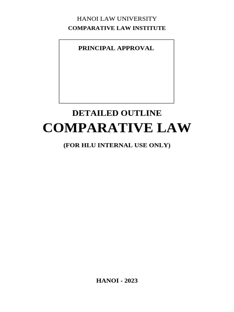 Comparative Law Course Outline HLU | PDF | Lawyer | Precedent