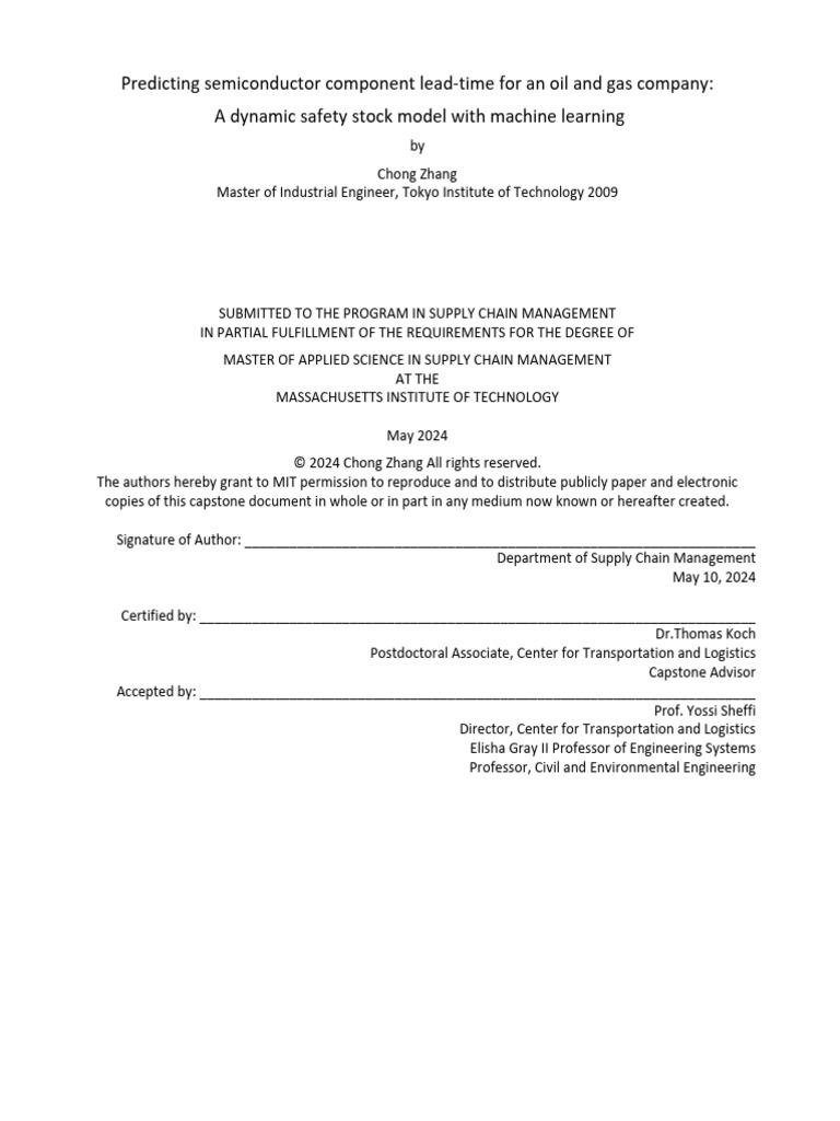 Predicting Semiconductor Component Lead-Time For An Oil and Gas Company ...