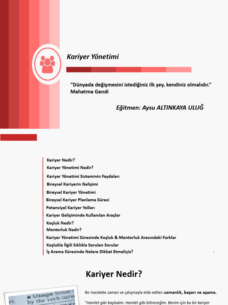 Kariyer Yönetimi - AUSunum | PDF