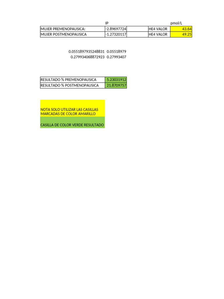 Calculadora Indice Roma | PDF