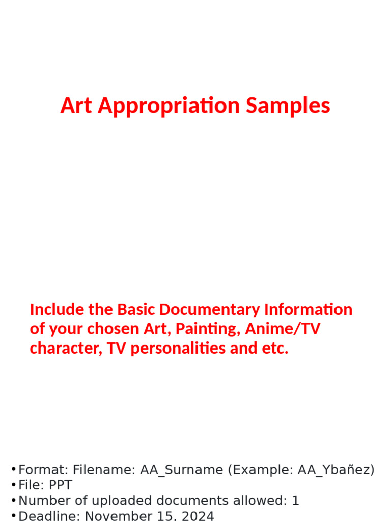 Art Appropriation Samples | PDF