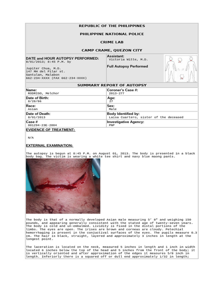 Autopsy Sample | PDF | Autopsy | Lung
