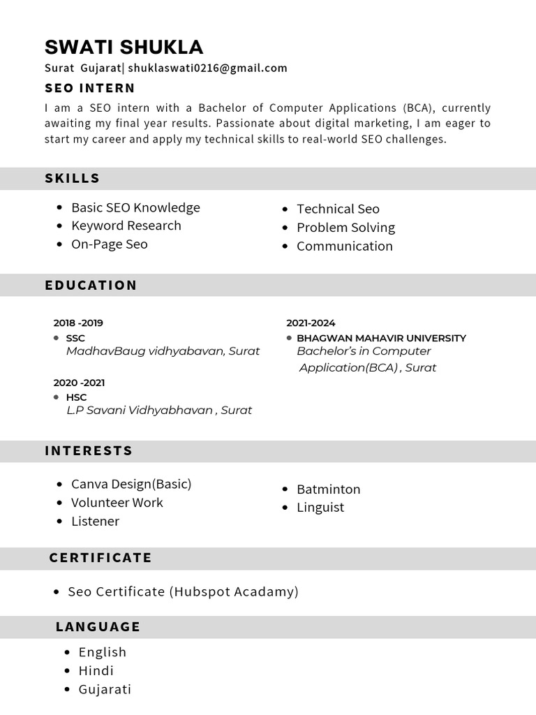 Swati Resume | PDF