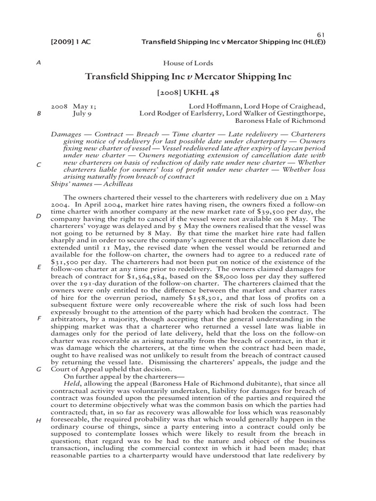 Transfield Shipping | PDF | Negligence | Legal Liability