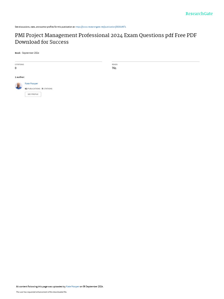 2024 PMI PMP Exam Questions PDF Guide | PDF | Project Management ...
