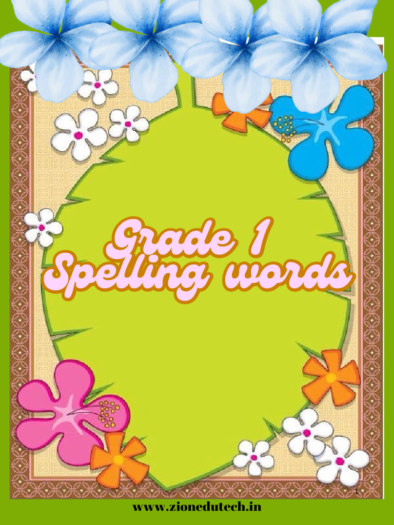 Grade 1 Spelling Words | PDF
