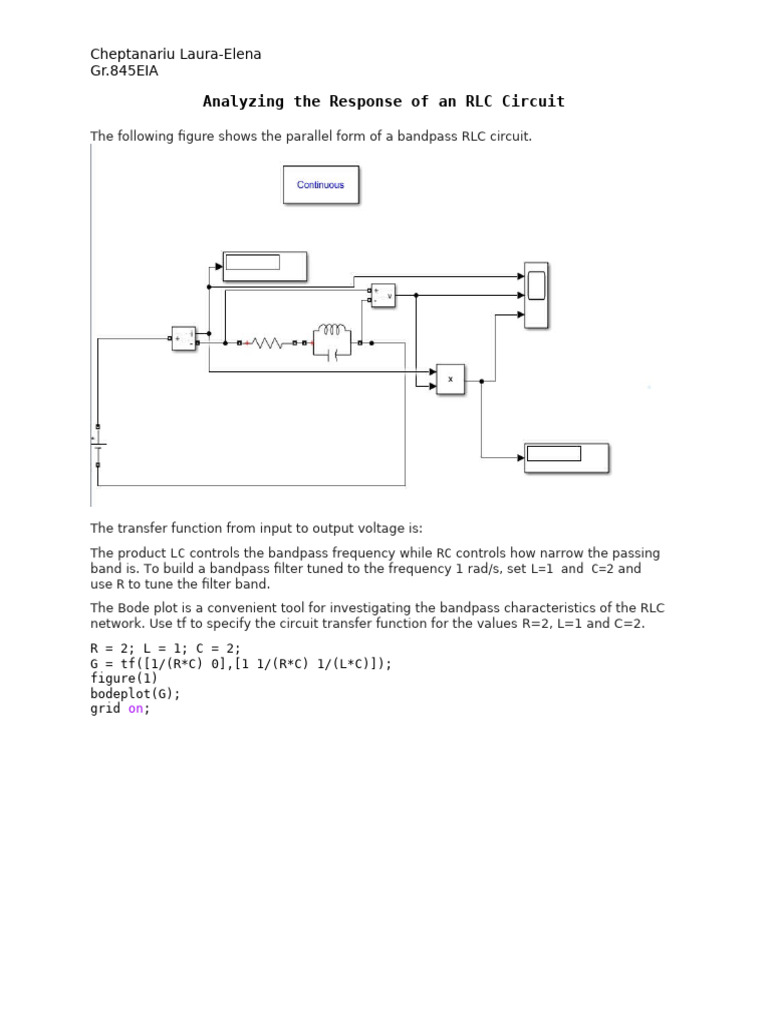 Analyzing The Response of An RLC Circuit | PDF