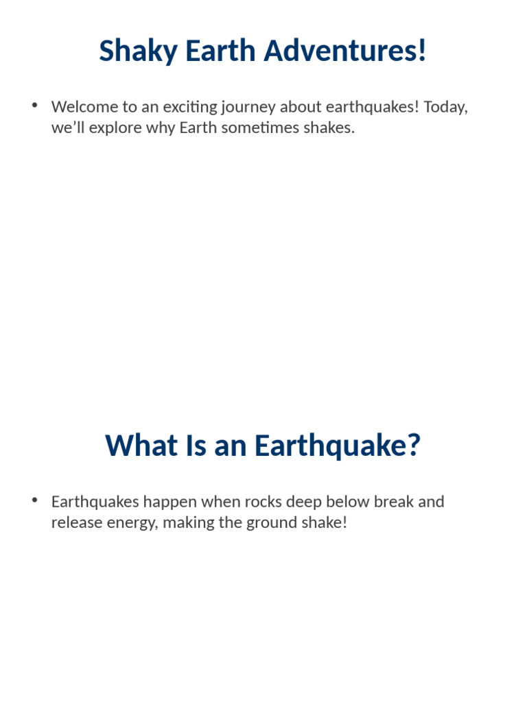 Earthquake Presentation Unique Kids | PDF