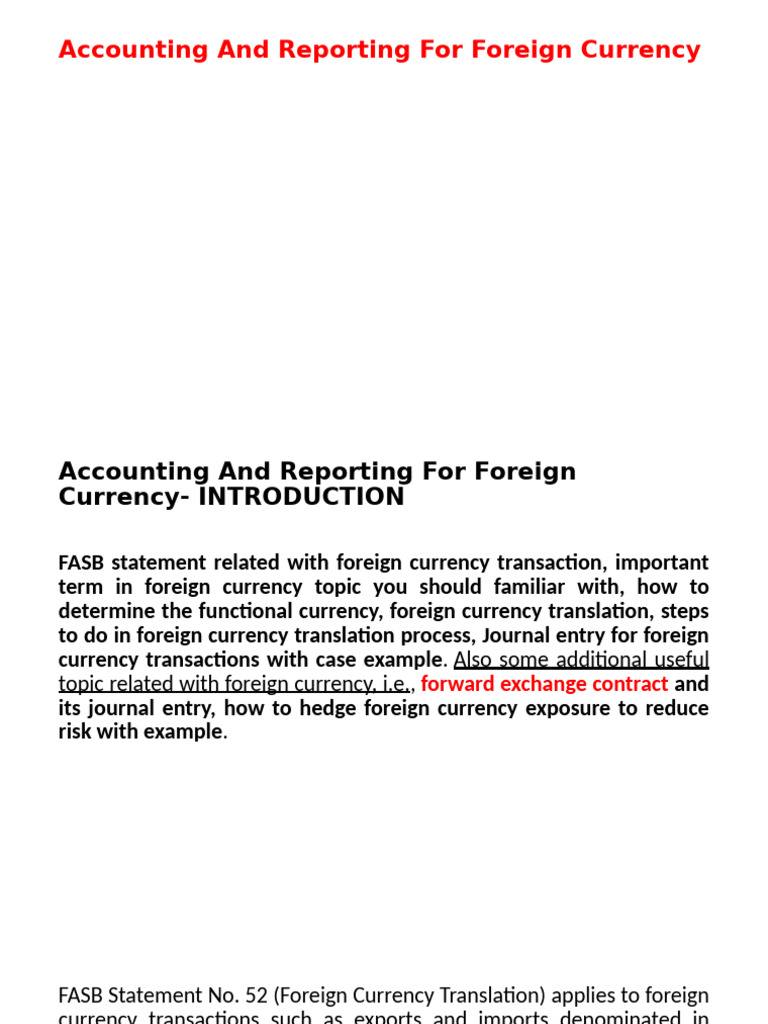 Accounting For Foreign Currency | PDF | Debits And Credits | Hedge ...