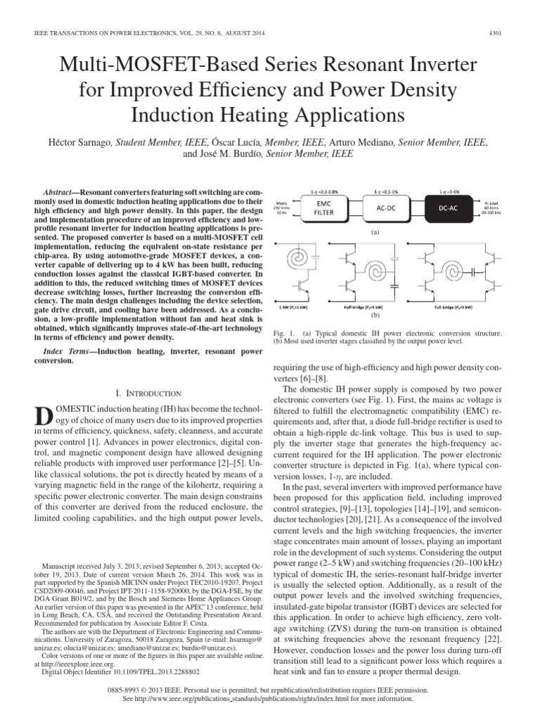 Multi-MOSFET-Based Series Resonant Inverter For Improved Efficiency and ...
