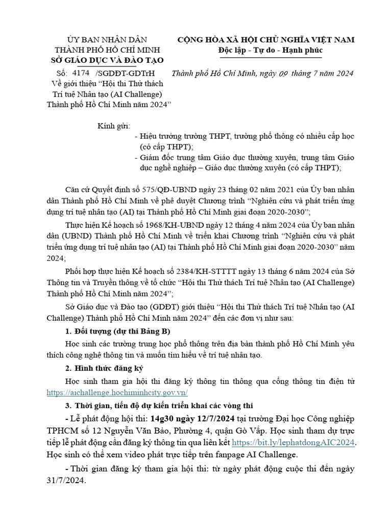 4174 - SGD Gioi Thieu Hoi Thi AI 2024 Moi 1 | PDF