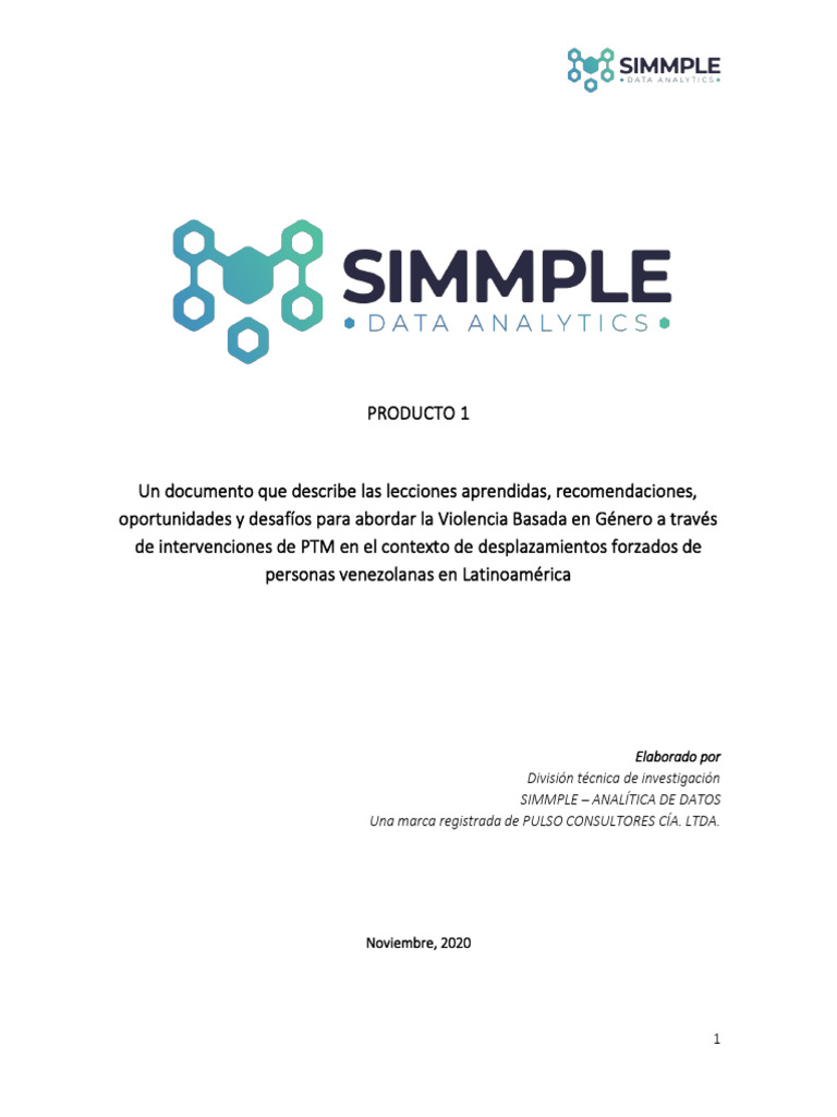 Lecciones Aprendidas para Abordaje Violencia Basada en Género en Transferencias Monetarias ...