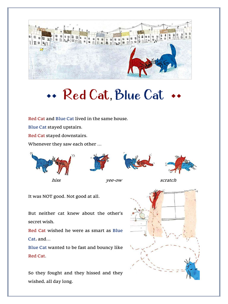 Red Cat and Blue Cat's Friendship Journey | PDF