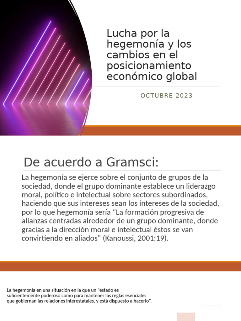 Lucha Por La Hegemonía y Los Cambios en | PDF | Hegemonía | China