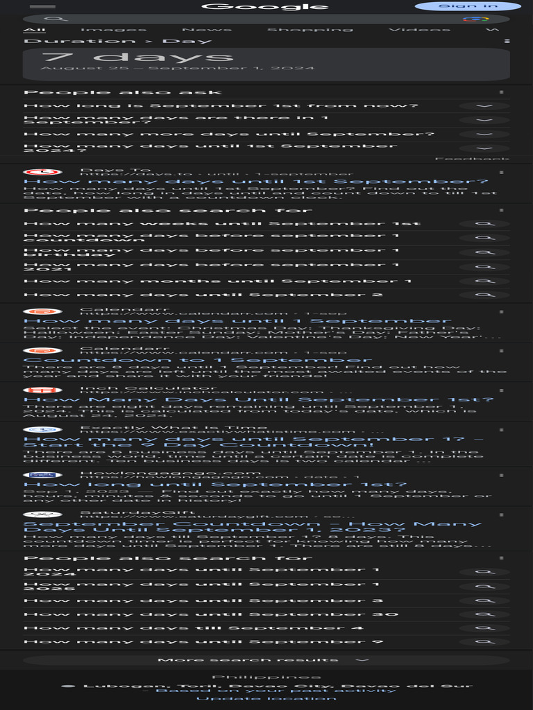 How Many Days Before September 1 - Google Search | PDF | Observances