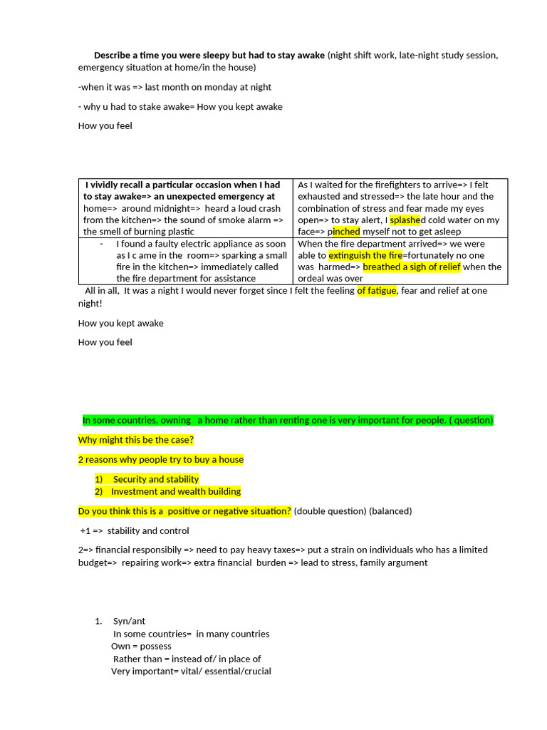 Describe A Time You Were Sleepy But Had To Stay Awake | PDF | Reason