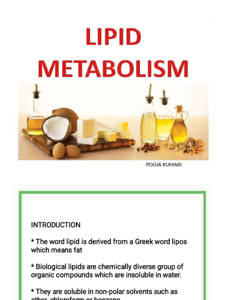 Lipid Metabolism | PDF